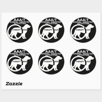 THERAPY DOG ANIMAL ASSISTED ACTIVITIES CLASSIC ROUND STICKER | Zazzle