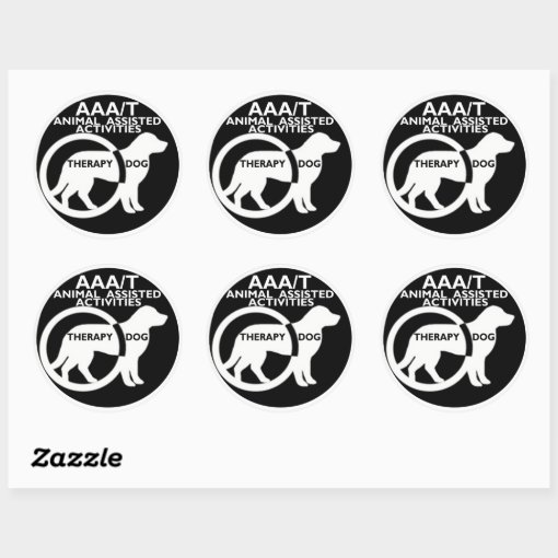 THERAPY DOG ANIMAL ASSISTED ACTIVITIES CLASSIC ROUND STICKER | Zazzle