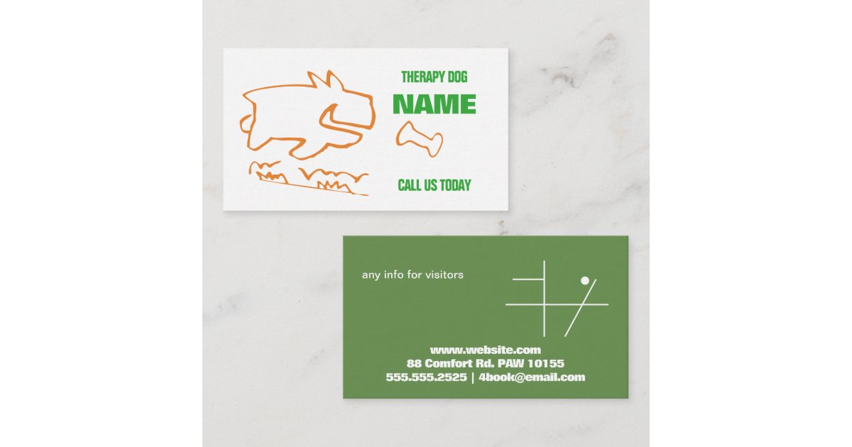 THERAPY DOG BUSINESS CARD | Zazzle.com