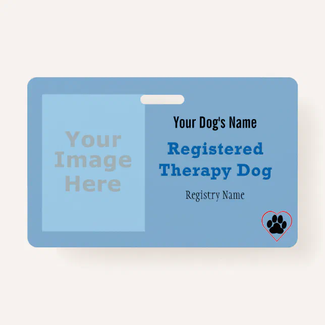 Therapy Dog ID with Logo Badge | Zazzle