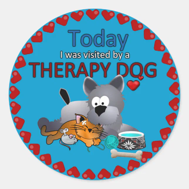 Therapy Dog Souvenir Sticker | Zazzle