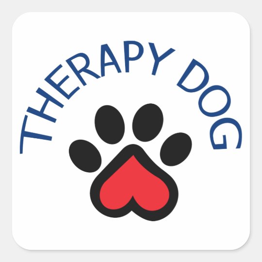 Therapy Dog Square Sticker | Zazzle.com