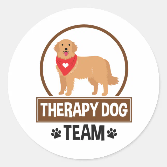 Therapy Dog Team Classic Round Sticker | Zazzle