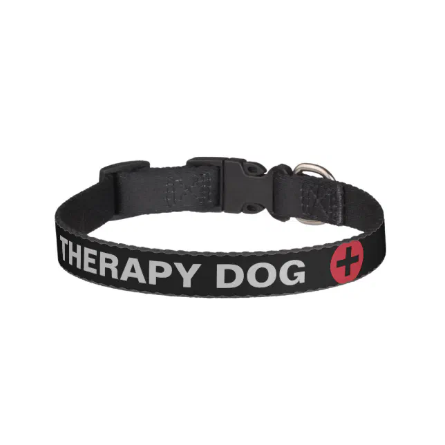 Therapy Dog with red and white medical symbols Pet Collar | Zazzle