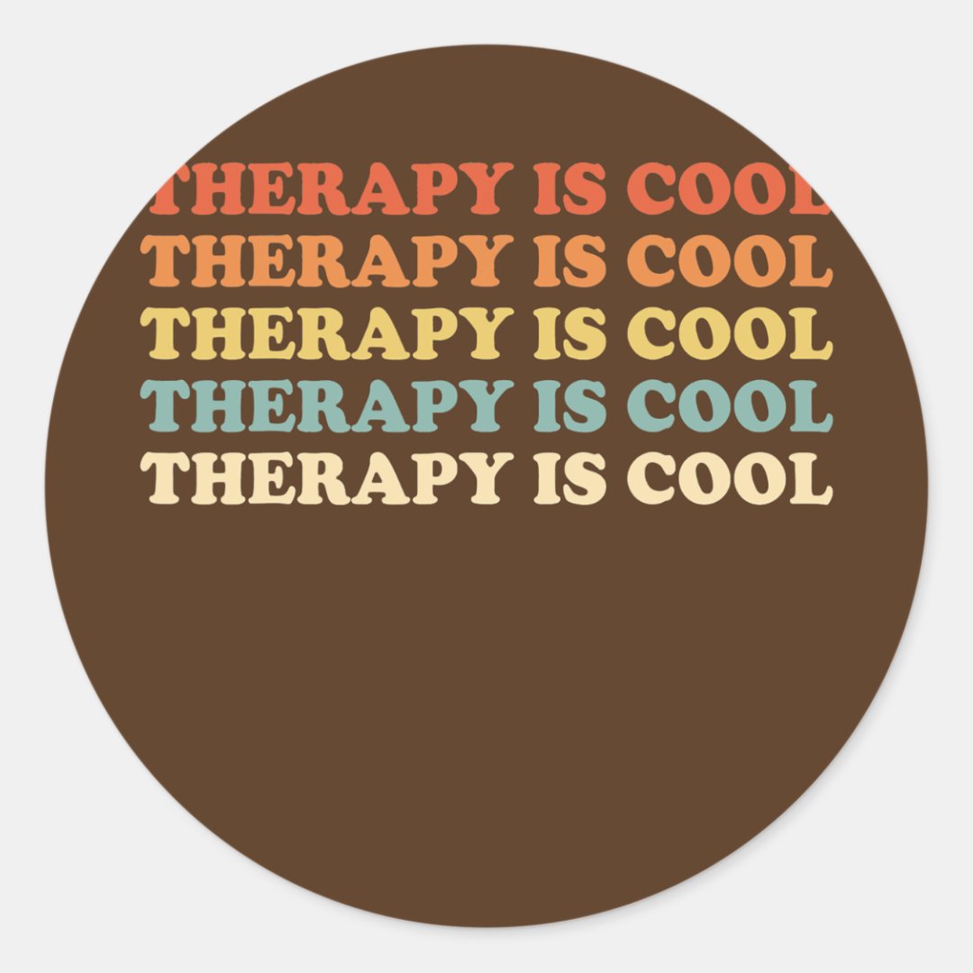 Therapy Is Cool Aesthetic Trendy Mental Health Classic Round Sticker ...