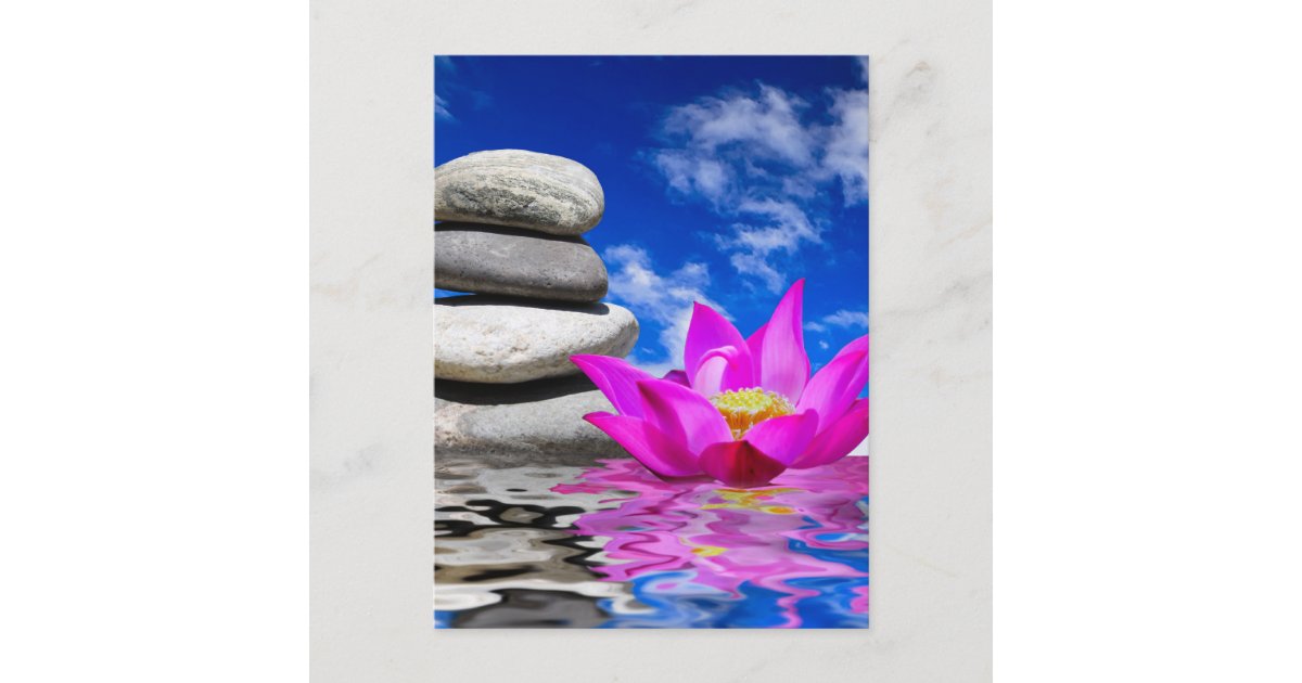 Therapy Rock Stones & Lotus Flower Postcard | Zazzle