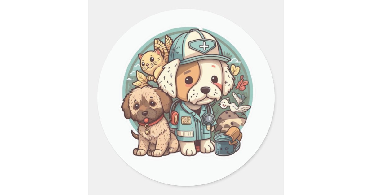 Therapy Tails: Therapy Dog Sticker | Zazzle