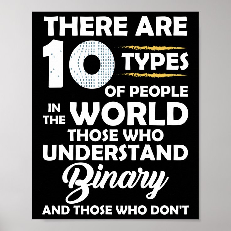 There Are 10 Types Of People In The World Those Poster | Zazzle