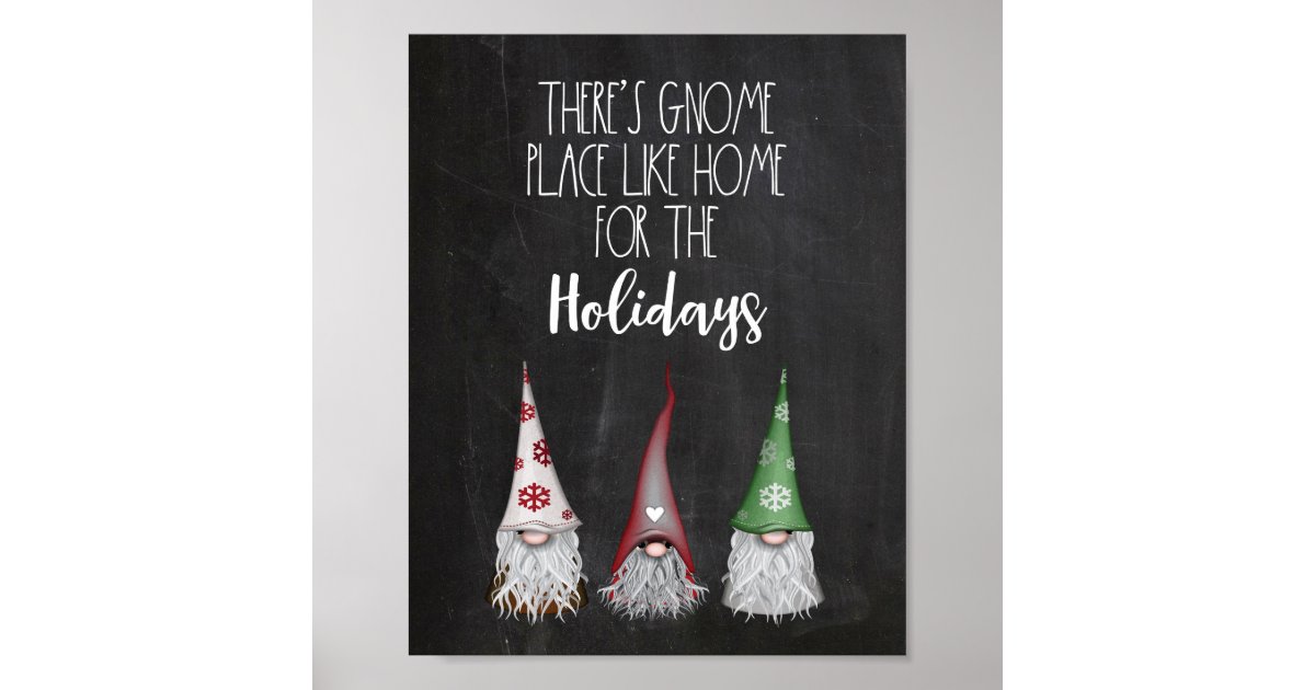There's Gnome Place Like Home For the Holidays Poster | Zazzle