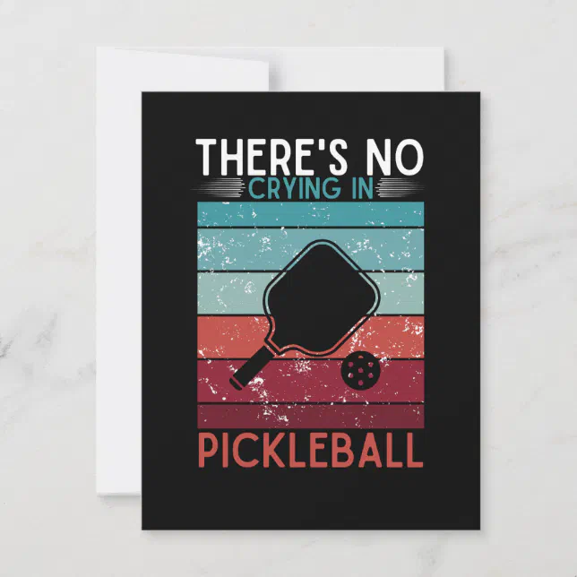 There's No Crying In Pickleball Retro Paddles Rack Thank You Card | Zazzle