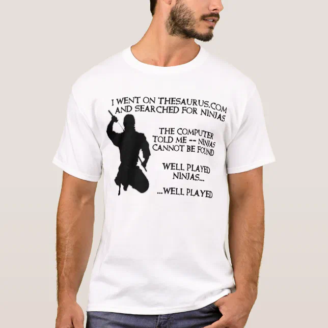 Thesaurus Ninjas Funny Ninja Shirt | Zazzle