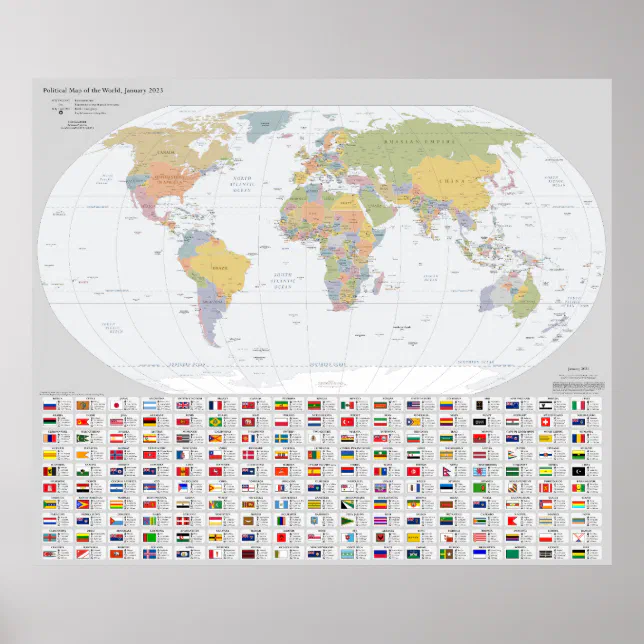 These Fair Shores World Map 2023 Poster | Zazzle