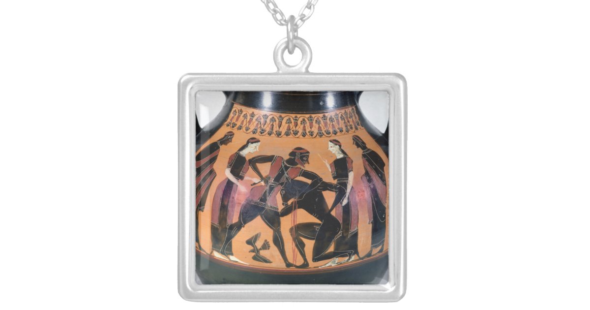 Theseus Fighting the Minotaur Silver Plated Necklace | Zazzle