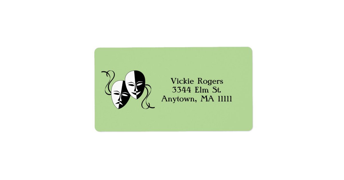 Thespian Masks Label | Zazzle