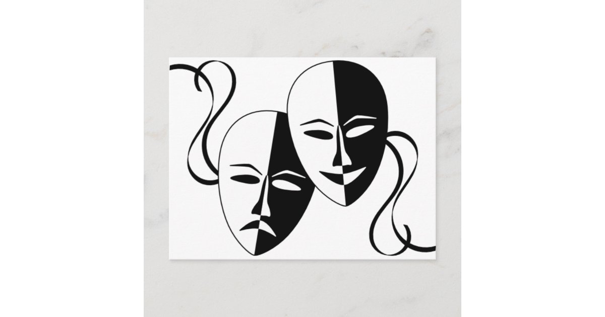 Thespian Masks Postcard | Zazzle