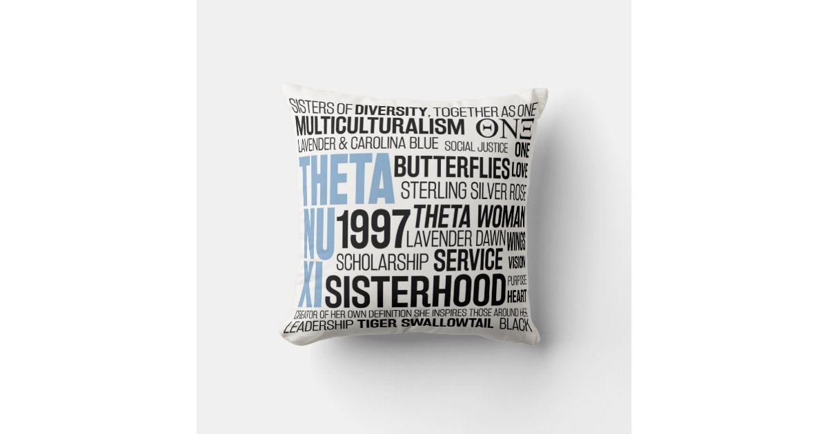 Theta Nu Xi Pillow w/ Carolina Blue | Zazzle