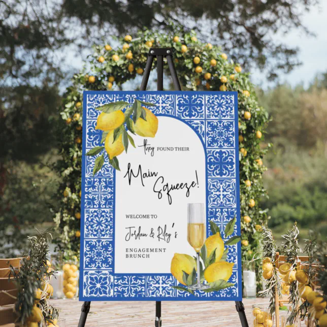 They Found Main Squeeze Lemon & Tile Welcome Sign | Zazzle