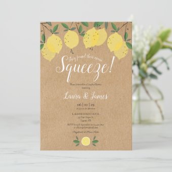 They Found Their Main Squeeze Lemon Couples Shower Invitation | Zazzle