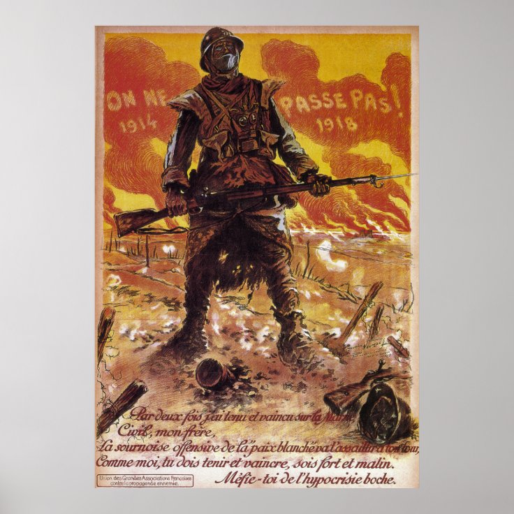 They Shall Not Pass ~ France ~ World War I 1918 Poster | Zazzle