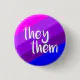 They/Them Pronoun Badge Pinback Button | Zazzle