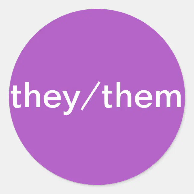 They/Them Pronoun Stickers for Name Tags | Zazzle