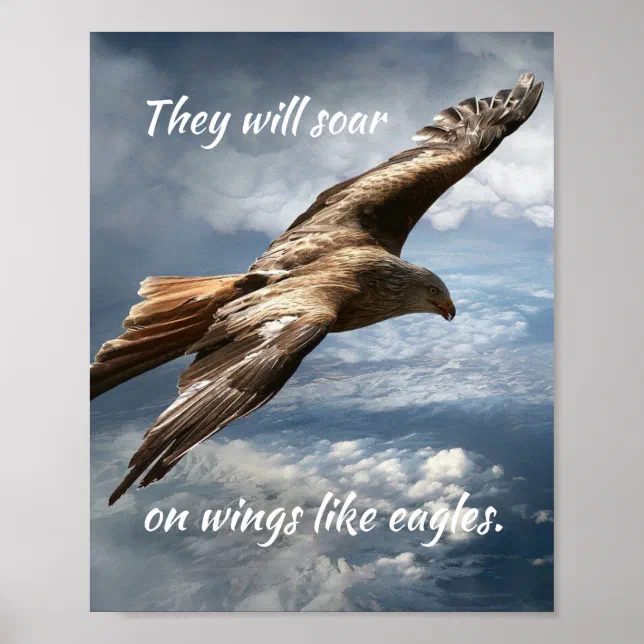 They Will Soar Motivational Eagle Quote Poster | Zazzle