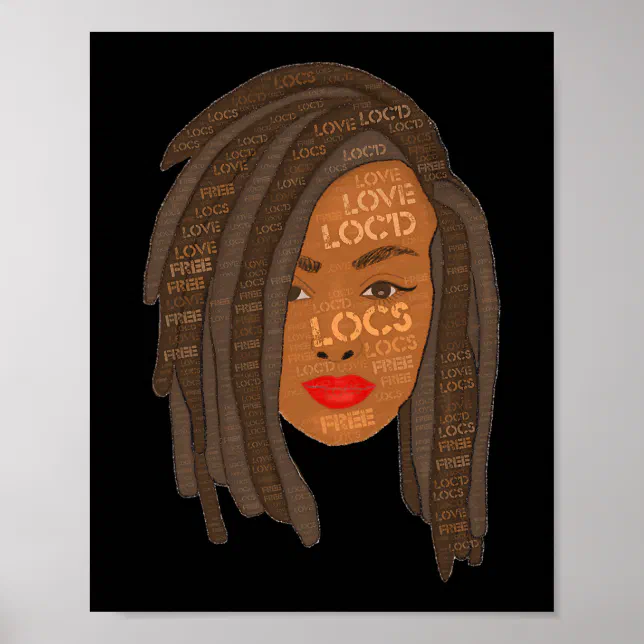 Thick Locs Black Woman Dreadlock Art Poster | Zazzle