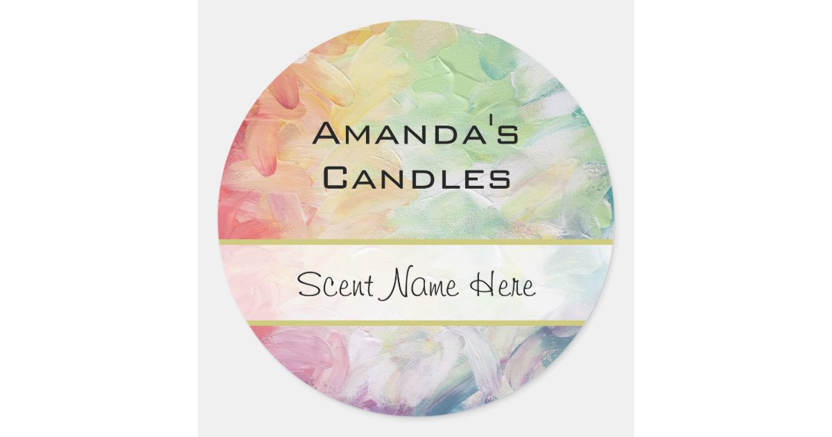 Thick Textured Abstract Paint Candle Classic Round Sticker | Zazzle