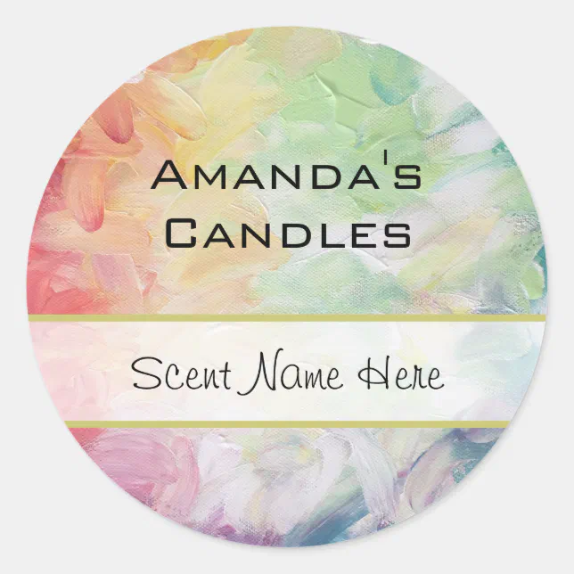 Thick Textured Abstract Paint Candle Classic Round Sticker | Zazzle