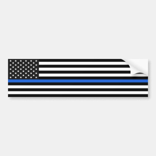 Thin Blue Line American Flag Bumper Sticker | Zazzle.com