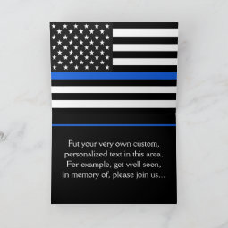 Thin Blue Line American Flag Card | Zazzle