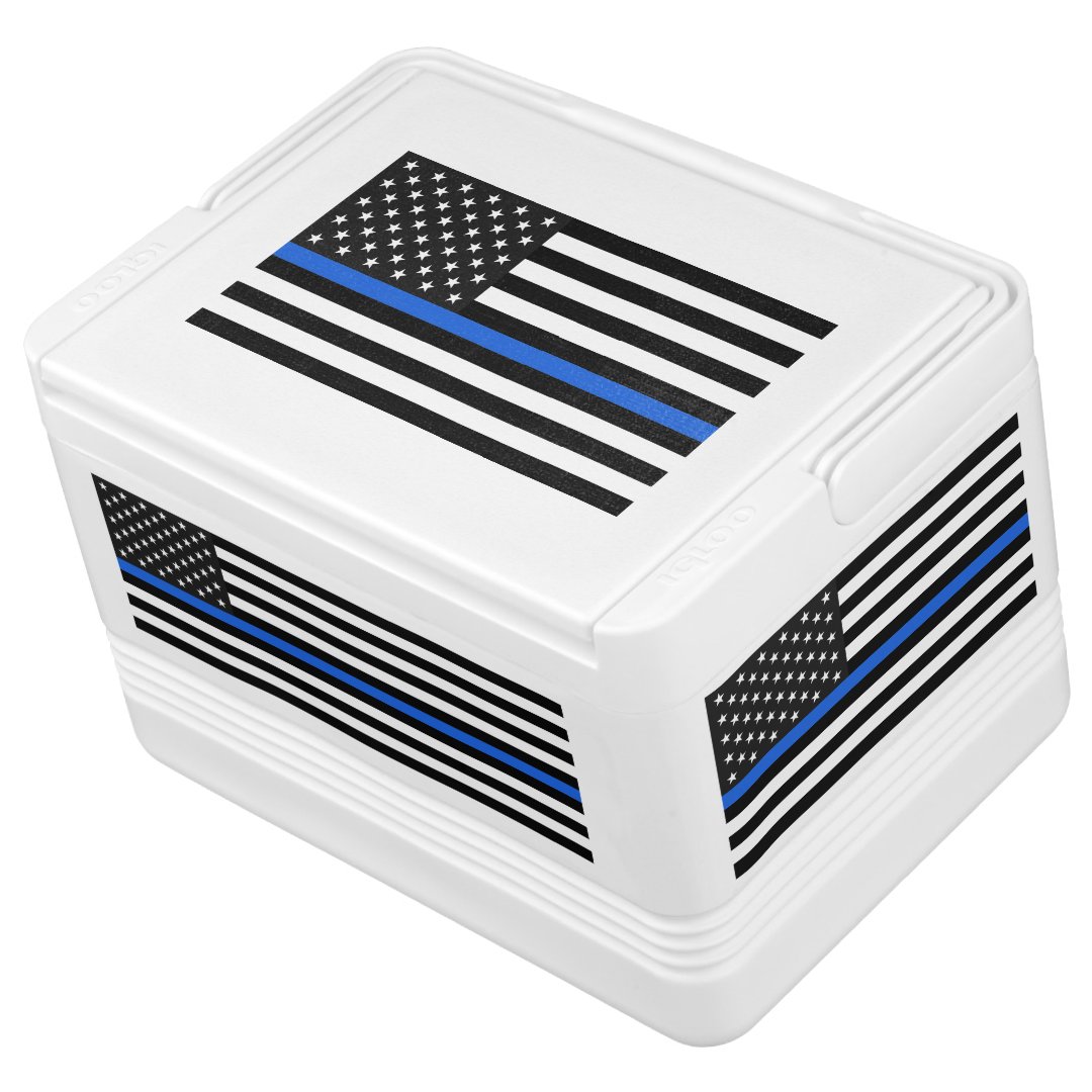 Thin Blue Line American Flag Cooler | Zazzle