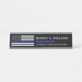 Thin Blue Line American Flag Customized Desk Name Plate | Zazzle