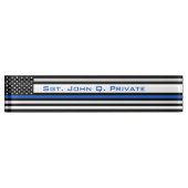 Thin Blue Line American Flag Desk Name Plate | Zazzle