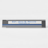 Thin Blue Line American Flag Desk Name Plate | Zazzle