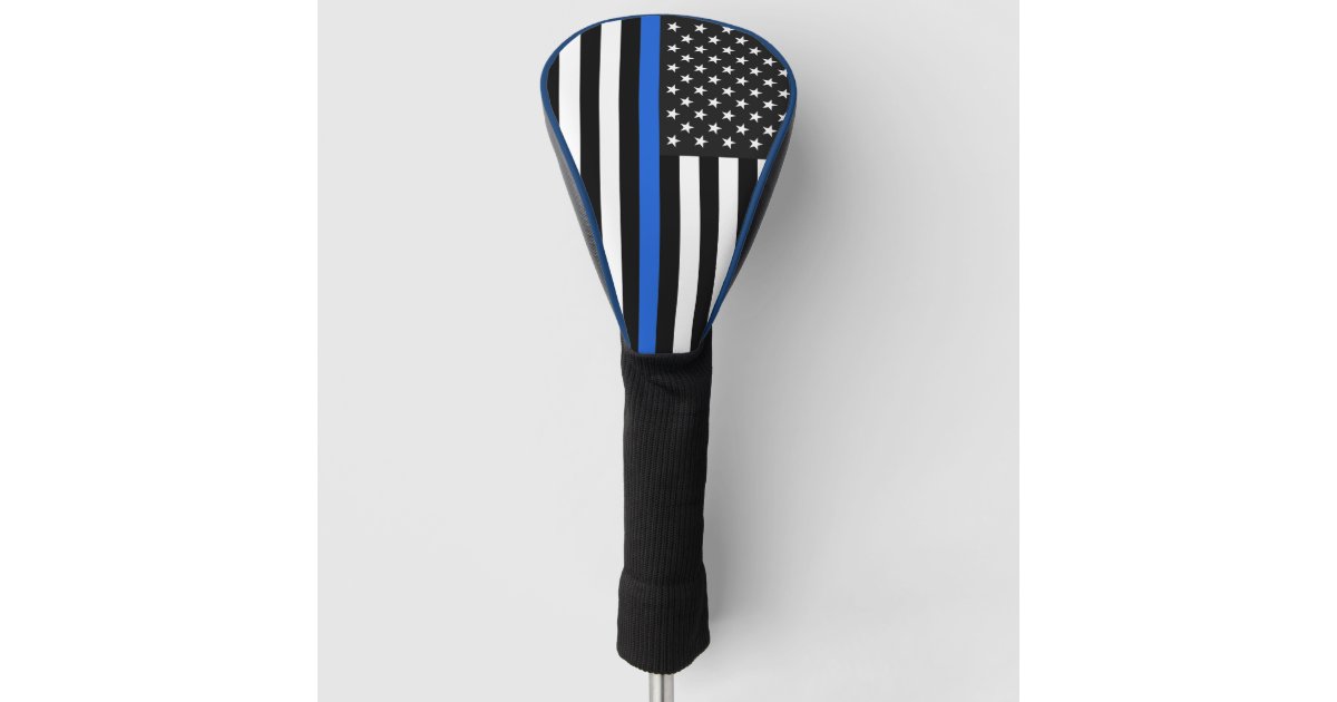 Thin Blue Line American Flag Golf Head Cover | Zazzle.com