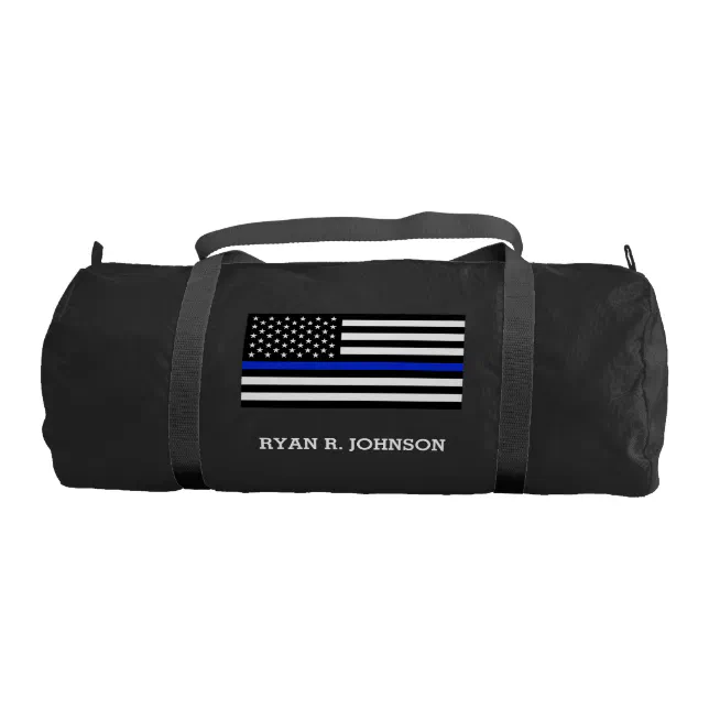 Thin Blue Line American Flag Gym Bag | Zazzle