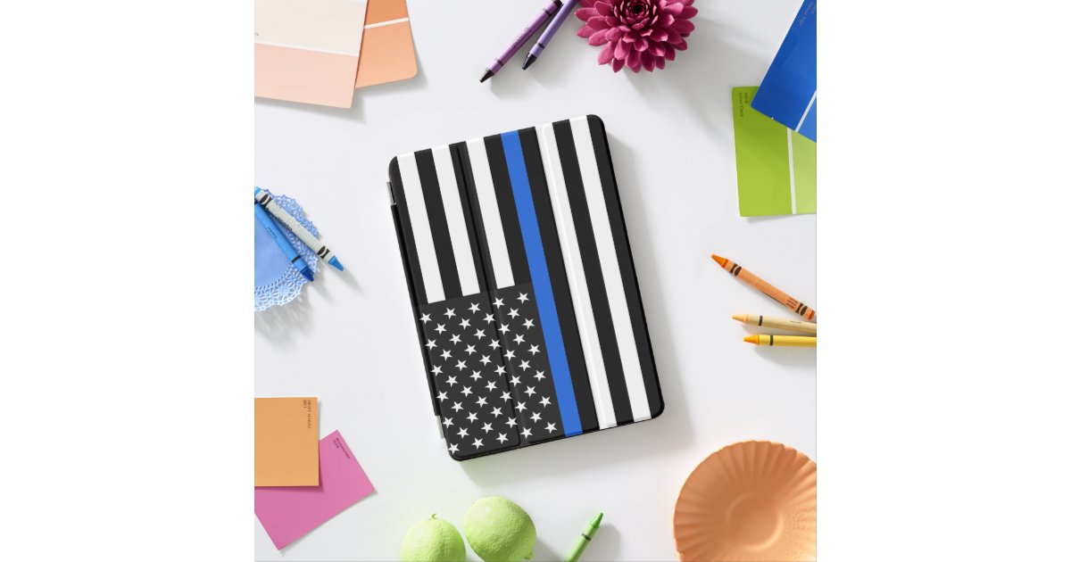 Thin Blue Line American Flag iPad Air Cover | Zazzle