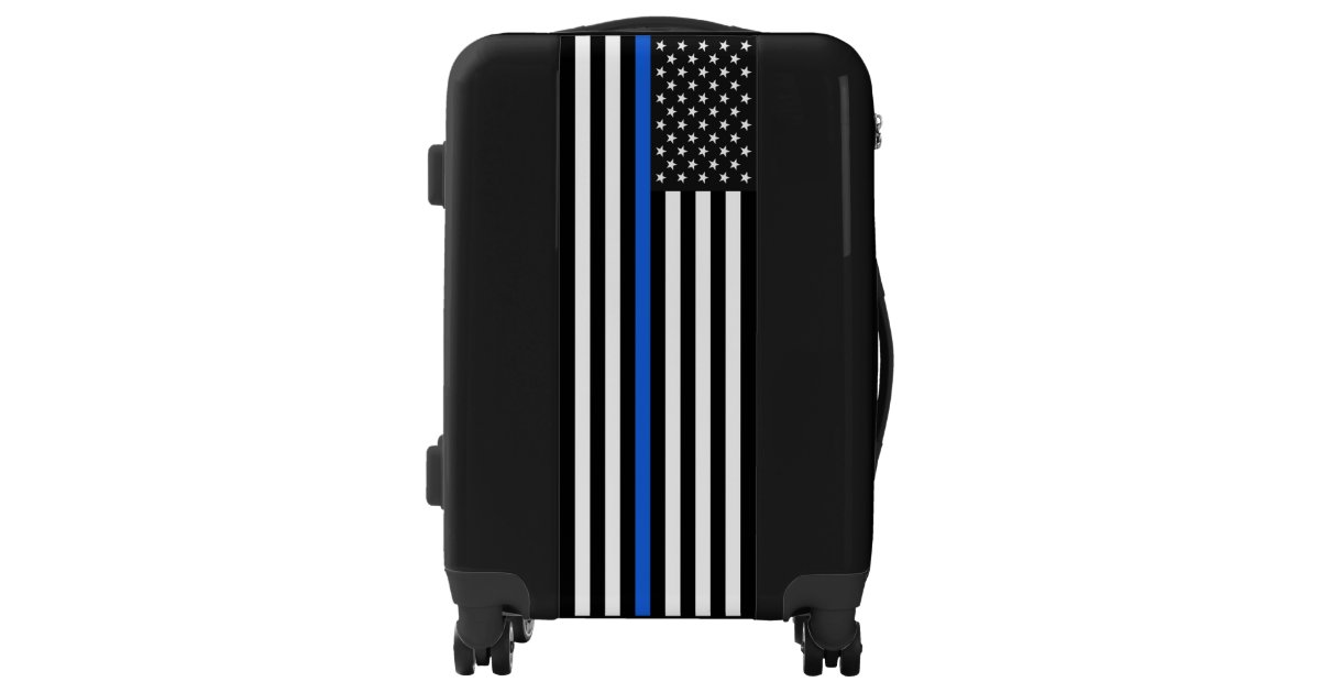 Thin Blue Line American Flag Luggage | Zazzle