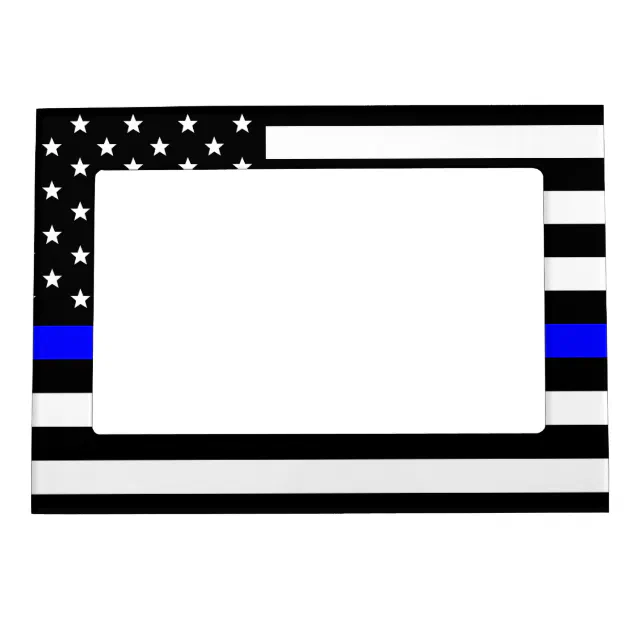 Thin Blue Line - American Flag Magnetic Picture Frame | Zazzle