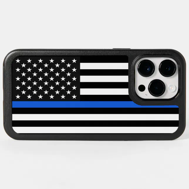 Thin Blue Line American Flag Otterbox iPhone Case | Zazzle