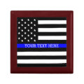 Thin Blue Line - American Flag Personalized Custom Keepsake Box | Zazzle