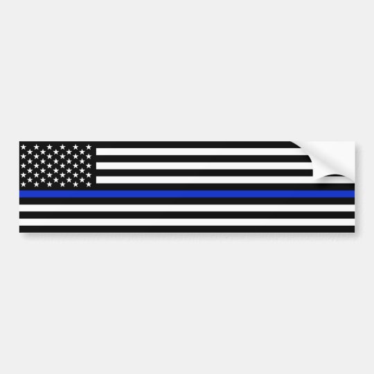 Thin Blue Line American Flag Police Style Bumper Sticker | Zazzle.com