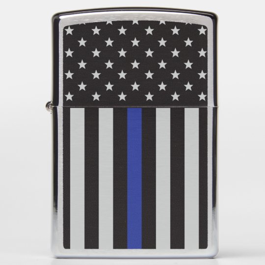 Thin Blue Line American Flag Zippo Lighter | Zazzle.com