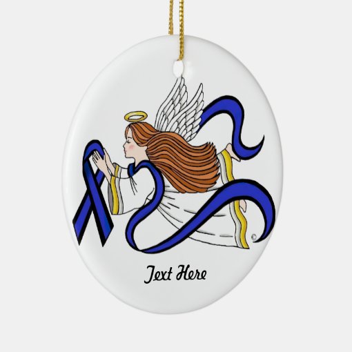 Thin Blue Line Angel Ceramic Ornament | Zazzle