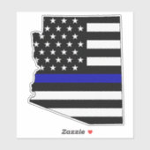 Thin Blue Line Arizona Flag Sticker | Zazzle