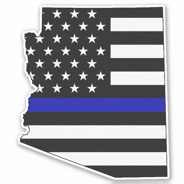 Thin Blue Line Arizona Flag Sticker | Zazzle