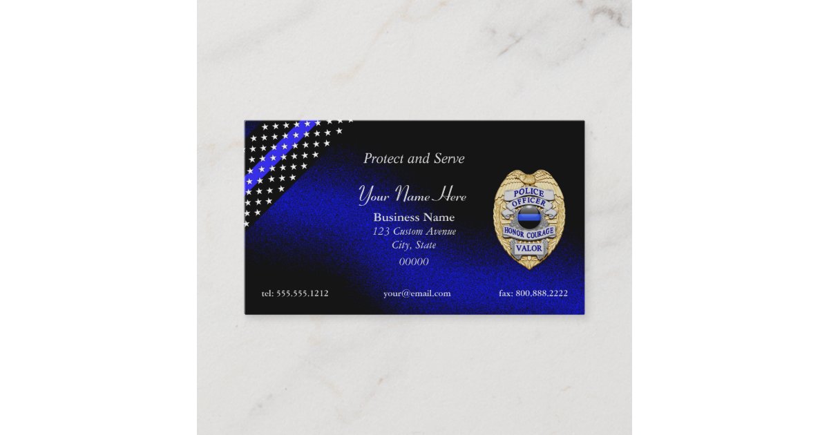 Thin Blue Line Badge Business Card | Zazzle
