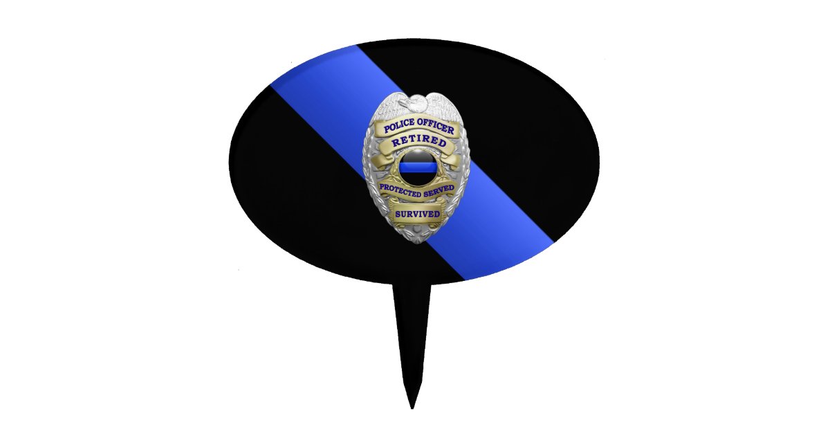 Thin Blue Line Badge Cake Topper | Zazzle