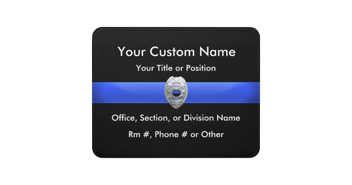 Thin Blue Line Badge Door Sign | Zazzle